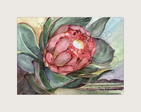 Protea with landscape - Elsa Cloete